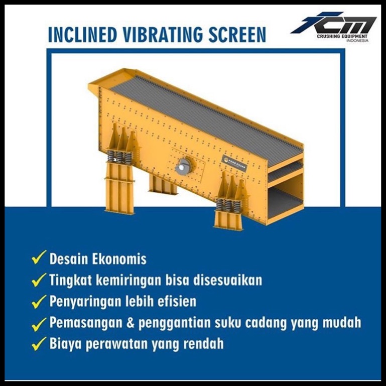 Inclined Screen-FCM Crushing Equipment Indonesia