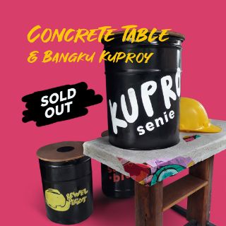 Concrete Table & Bangku Kuproy Set-MANG! Artisan